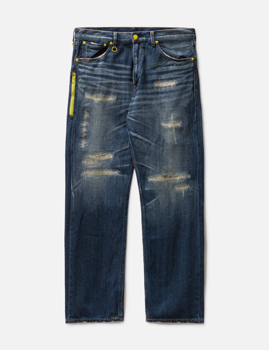 Levi's - Levi's Fenom x Fragment Design Yellow Crush Denim Pants | HBX ...