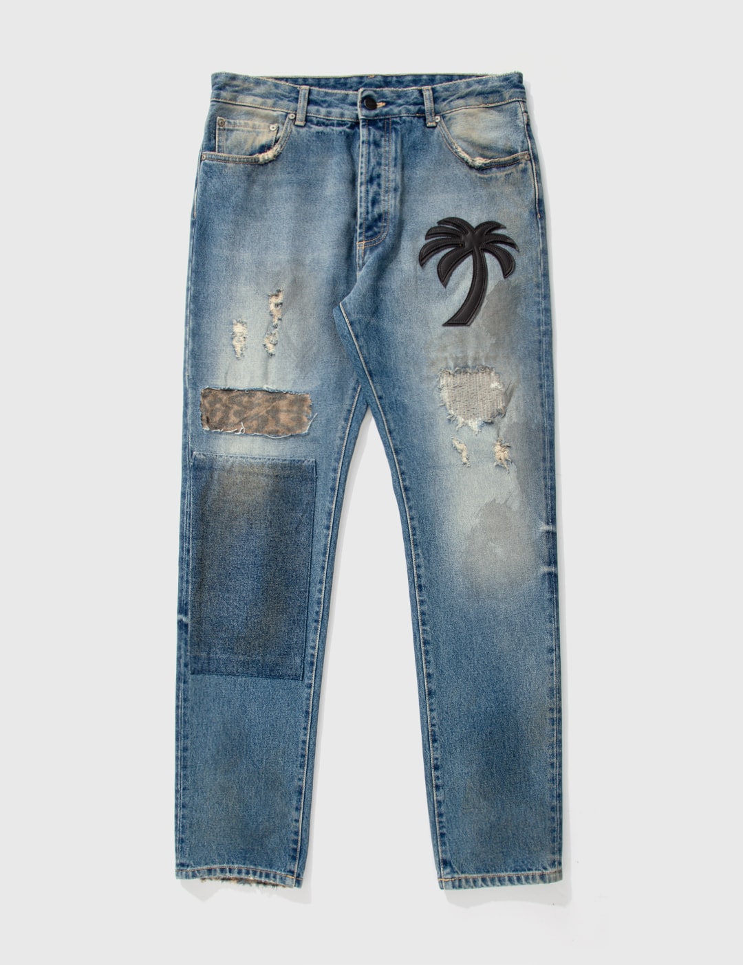 Palm Angels - Curved Palm Tree Regular Denim Pants | HBX - Globally ...