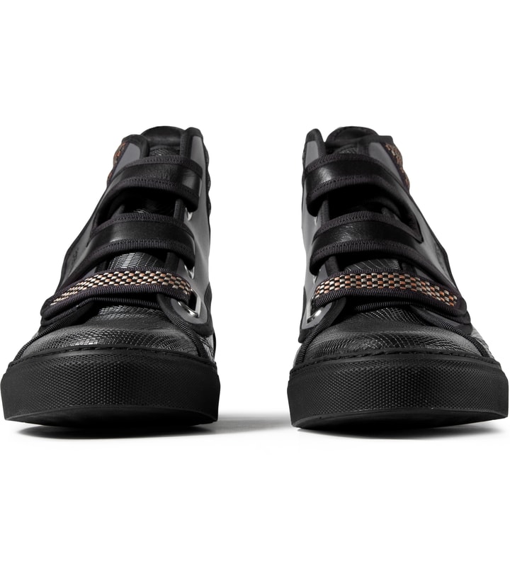 Raf Simons - Black High Velcro Sneakers | HBX - Globally Curated ...