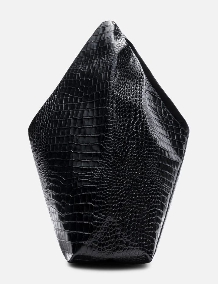 MM6 Maison Margiela Japanese Big - Croc-effect calf leather triangle ...