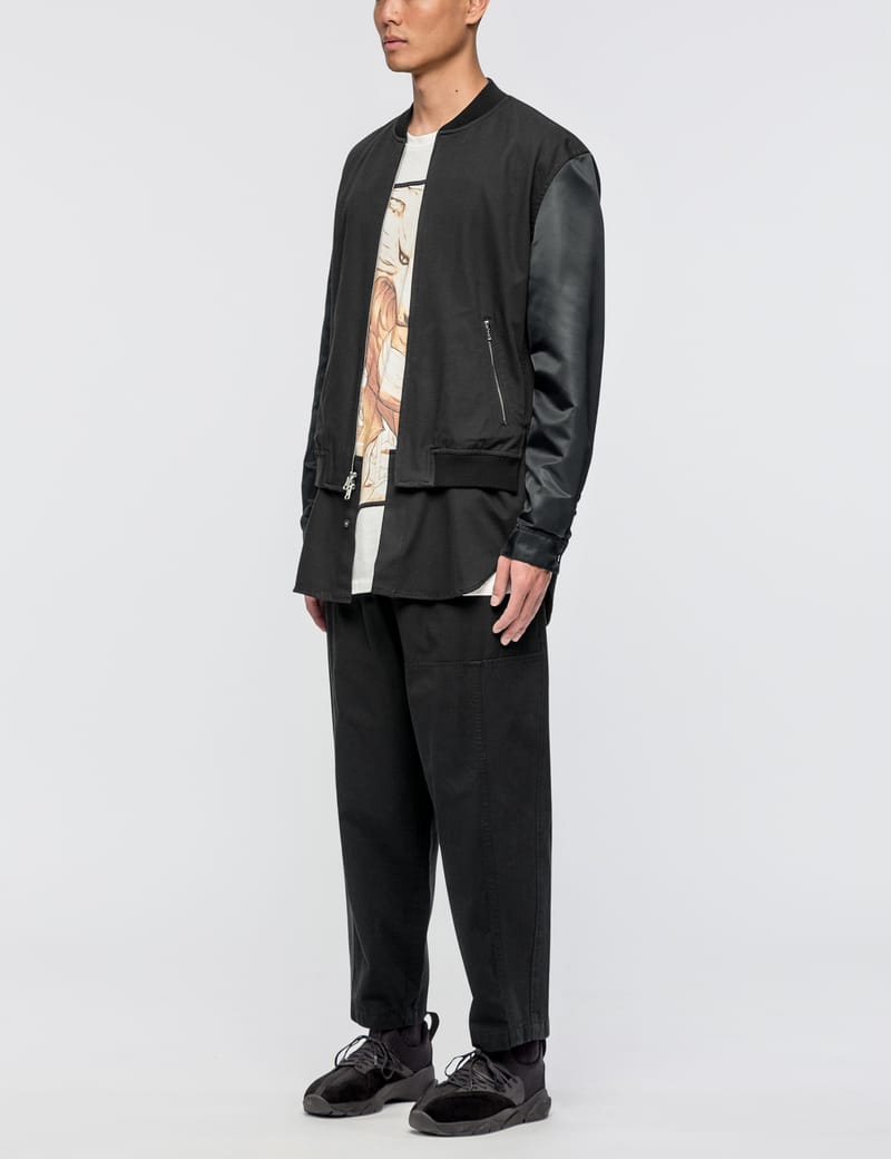 3.1 Phillip Lim - Classic Bomber Shirt Jacket with Nylon 3.1 Phillip Lim - Classic Bomber Shirt Jacket with Nylon