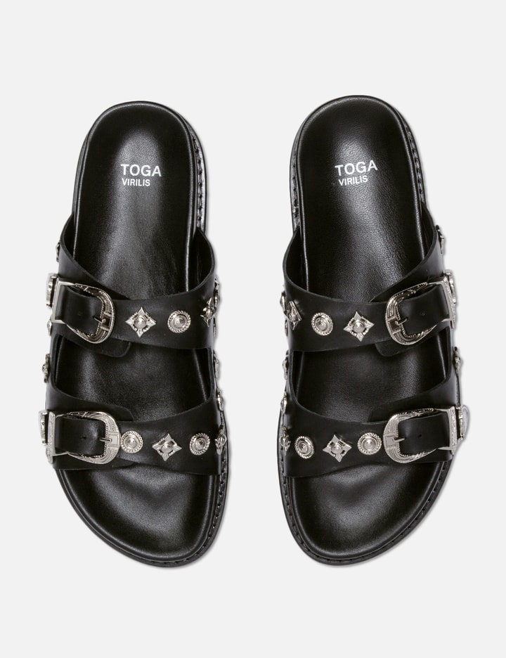 Toga Virilis - Studded Leather Slides | HBX