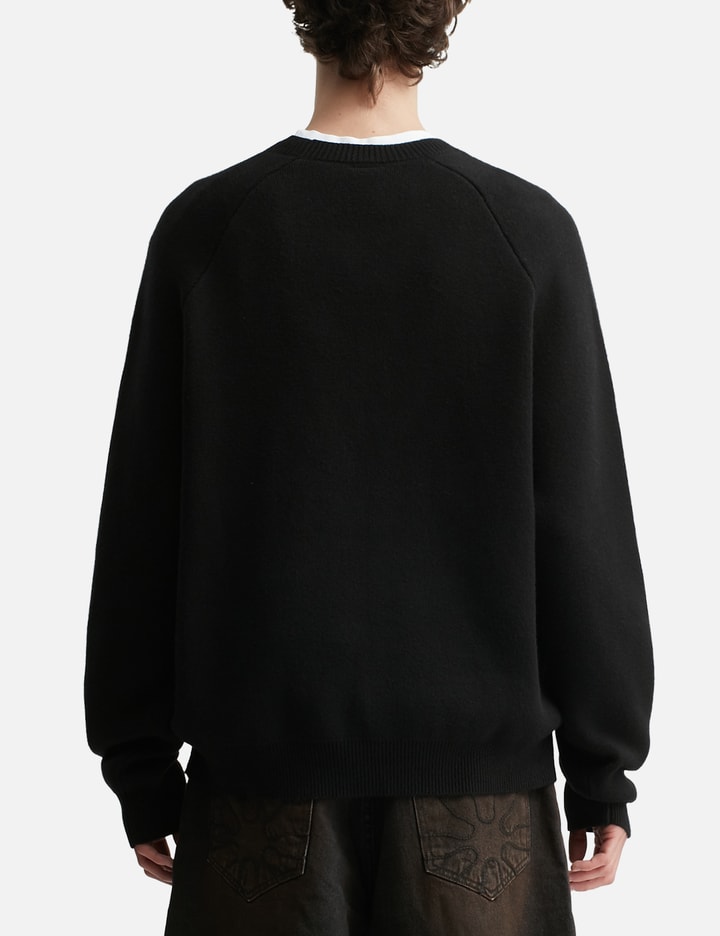 Babylon Jackass x Babylon Logo Sweater - Jet Black jacquard crewneck ...