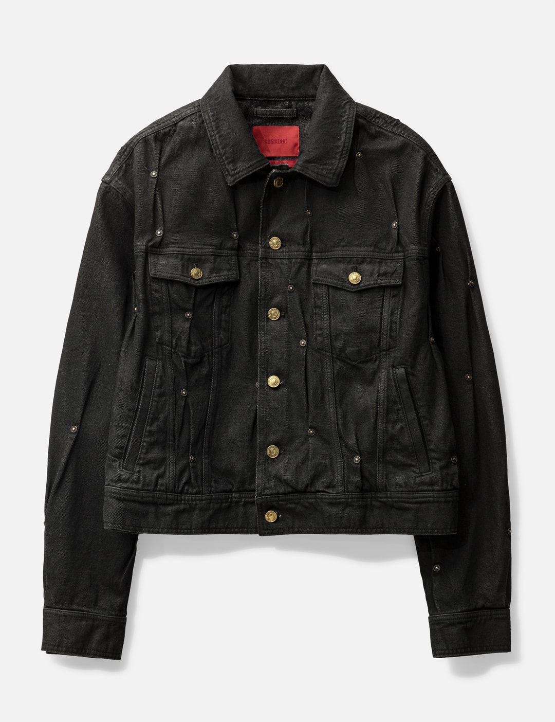 KUSIKOHC - MULTI RIVET DENIM JACKET | HBX - 하입비스트가 엄선한 글로벌 패션&라이프스타일