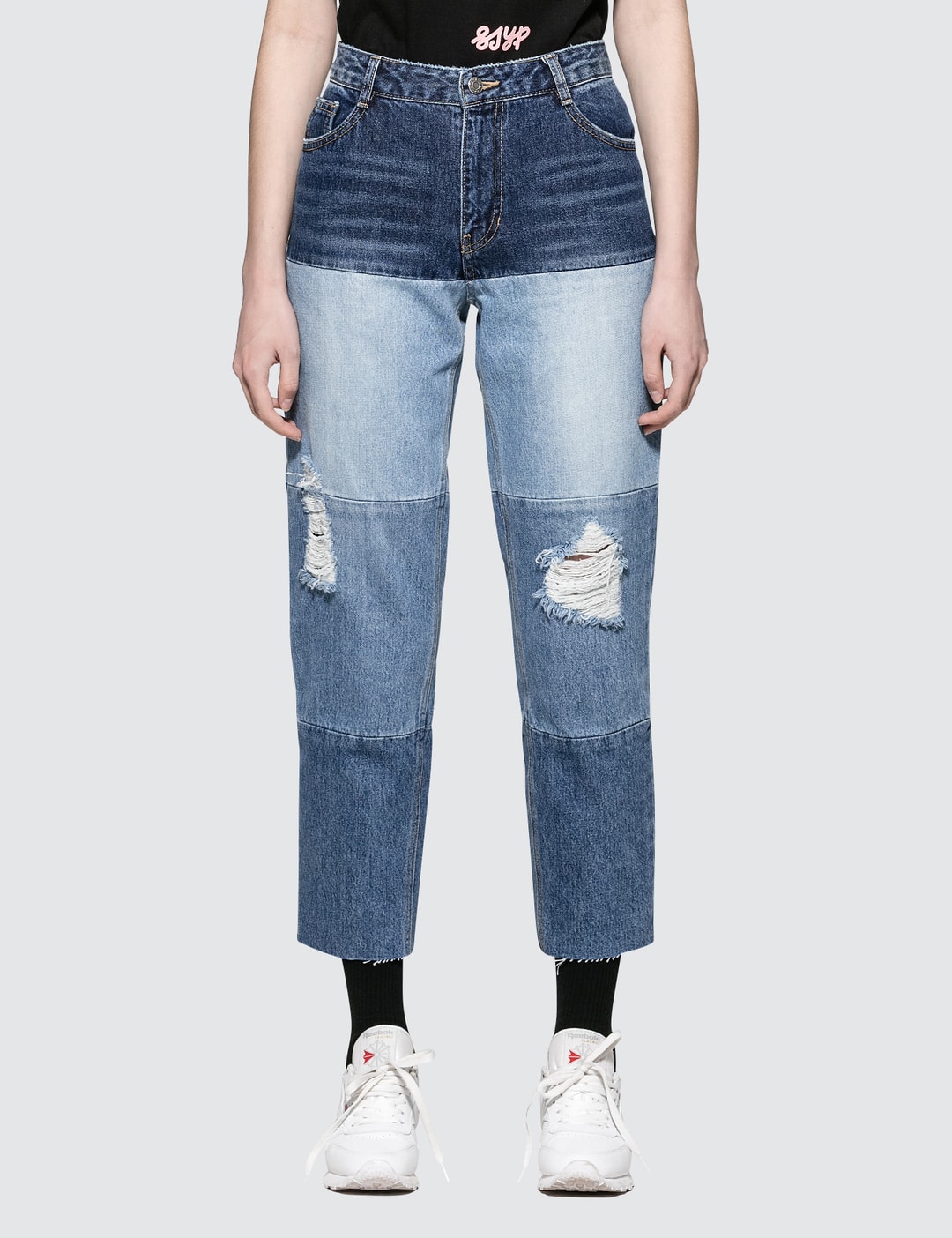 SJYP - Multi Tone Jeans | HBX - Globally Curated Fashion and Lifestyle ...