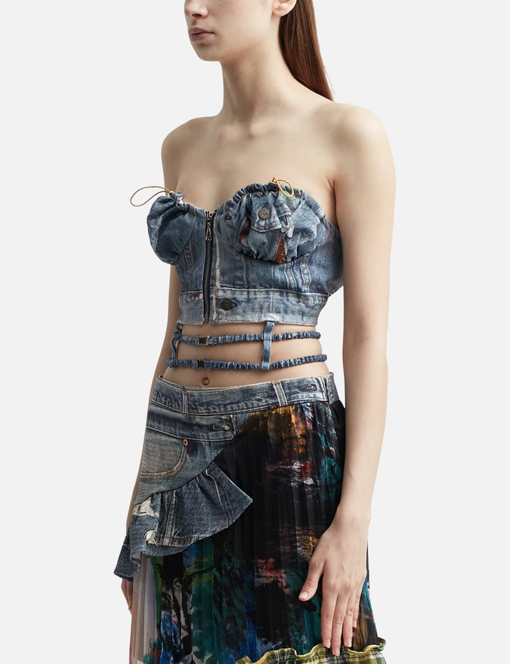 Andersson Bell - ARINA DENIM PLAY BACKLESS BUSTIER | HBX