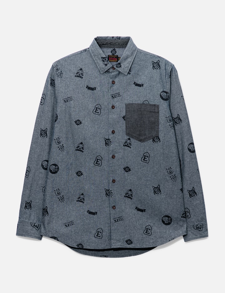 Evisu - EVISU GRAPHIC DENIM SHIRT | HBX - Globally Curated Fashion and ...