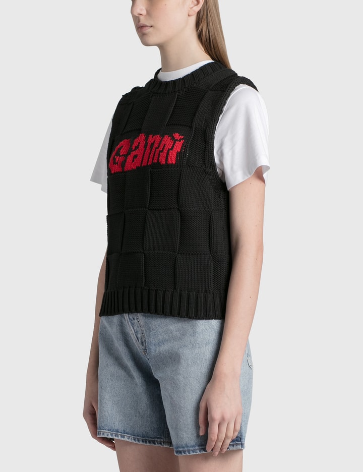Ganni - Logo Knitted Vest | HBX - Globally Curated Fashion and ...