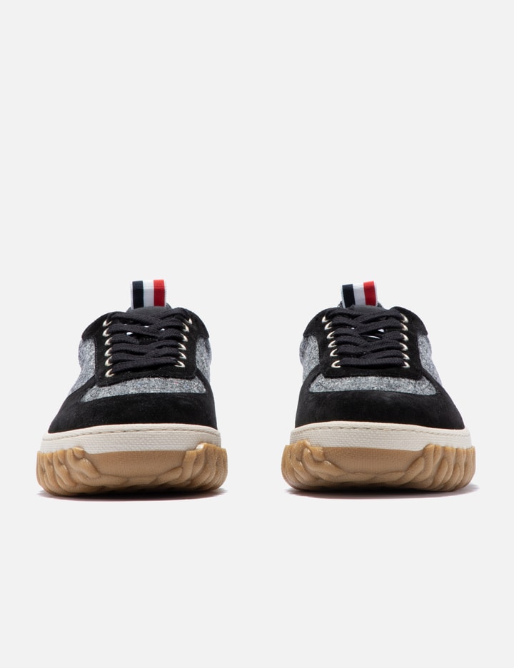 Thom Browne - Donegal Tweed Cable Knit Sole Letterman Trainers | HBX