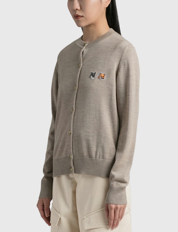 Maison Kitsuné - Double Fox Head patch R-Neck Cardigan | HBX - Globally ...