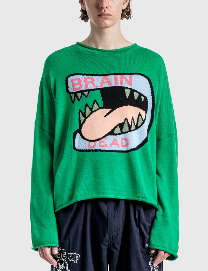 Brain Dead - BIG BITE OVERSIZED CROPPED BOXY SWEATER | HBX - Globally ...