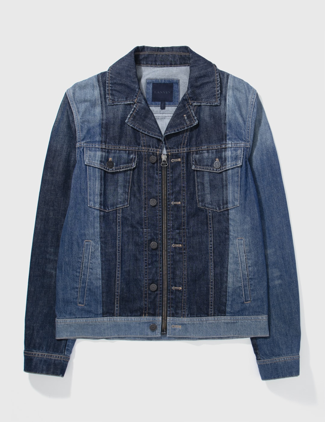 Lanvin - LAVIN 2 TONE PATCHWORK DENIM JACKET | HBX