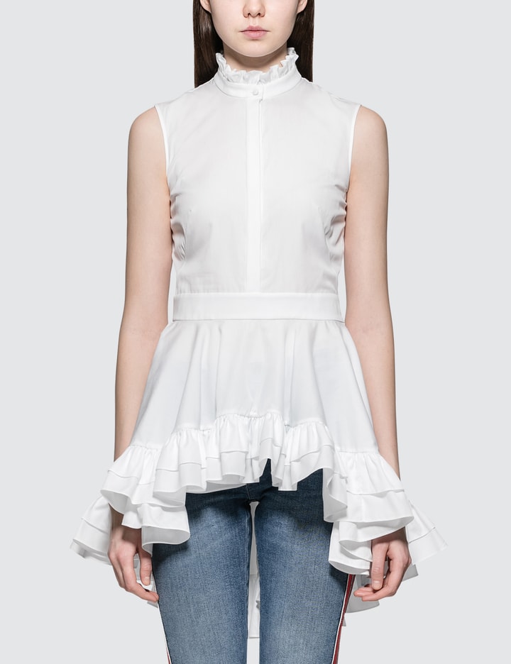 Alexander McQueen - Ruff Sleeve Poplin Shirt | HBX - HYPEBEAST 為您搜羅全球潮流時尚品牌
