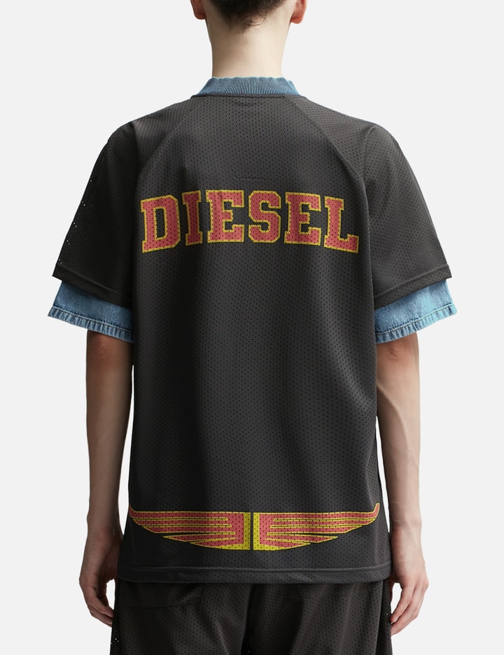 Diesel - Layered polo shirt in mesh and jersey | HBX - Globally Curated ...