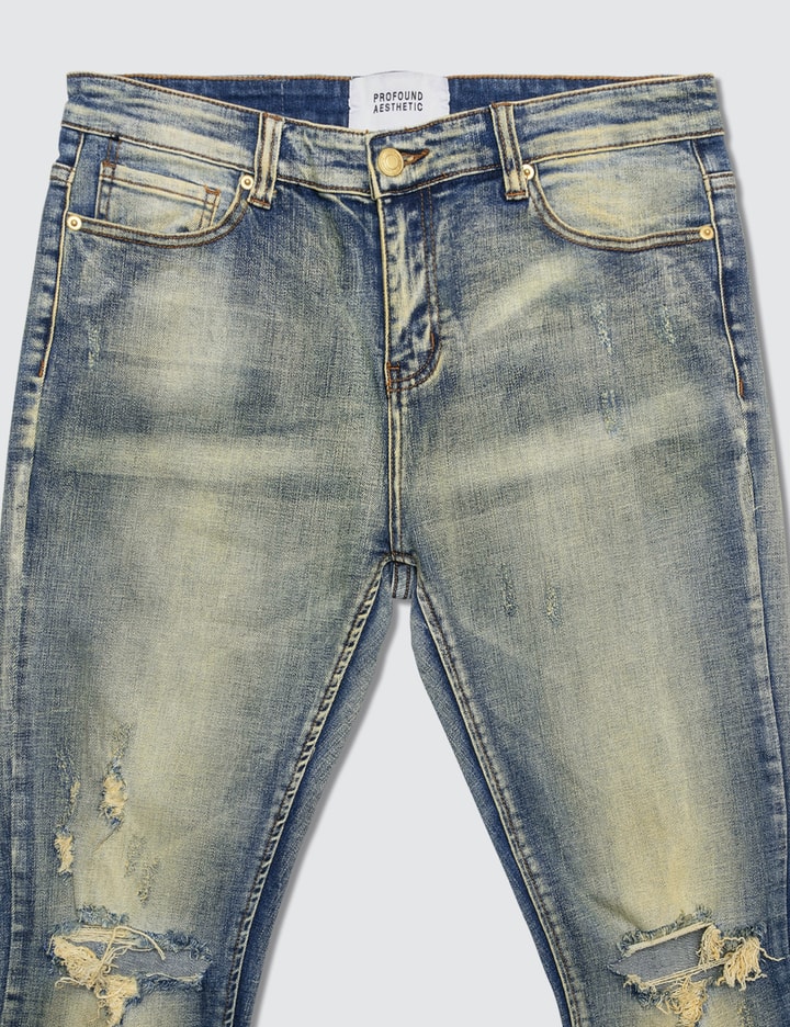Profound Aesthetic - Earth Washed Destroyed Denim Jeans | HBX
