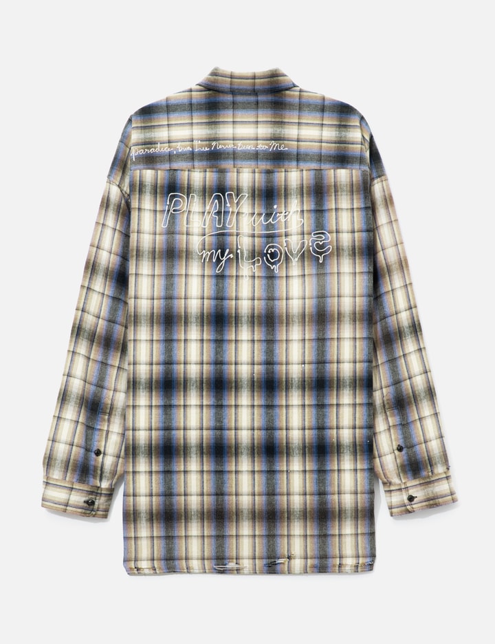 Maison Mihara Yasuhiro Vintage Like Check Shirt - 復古格紋襯衫配刺繡字樣與破壞口袋細節。 | HBX