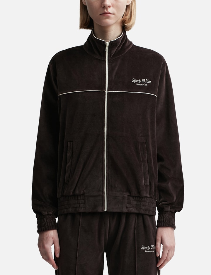 Sporty & Rich - Script Velour Track Jacket | HBX