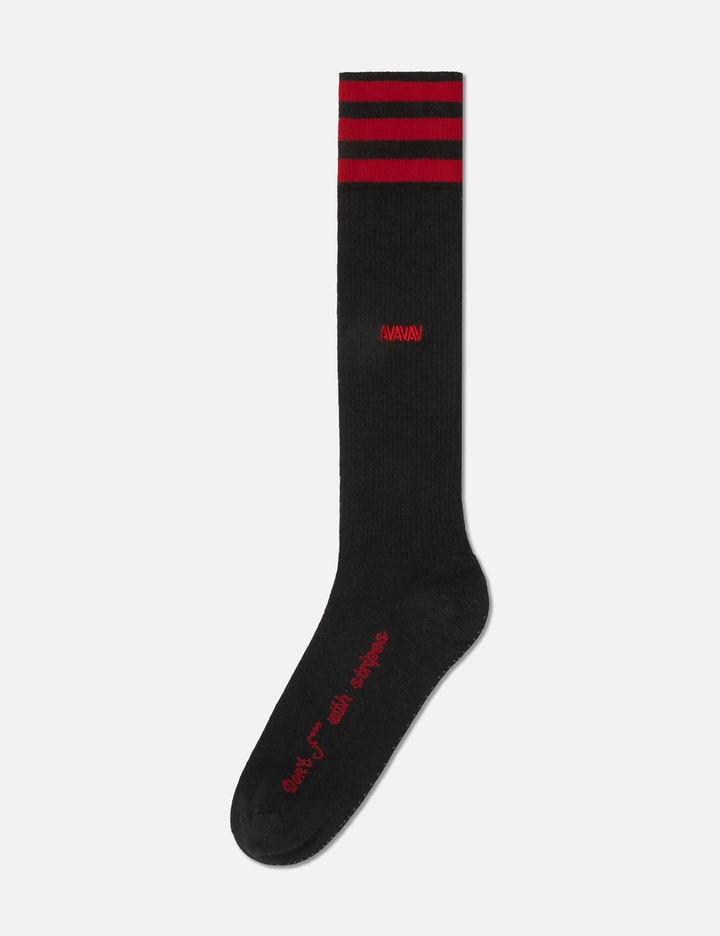 adidas Originals AVAVAV X Adidas Originals Knee Socks - 联名及膝长袜，三条纹袜口与标语 ...