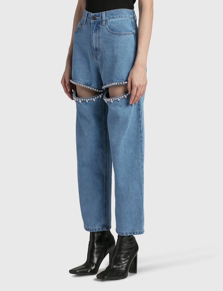 Area - Crystal Slit Jeans | HBX - Globally Curated Fashion and ...