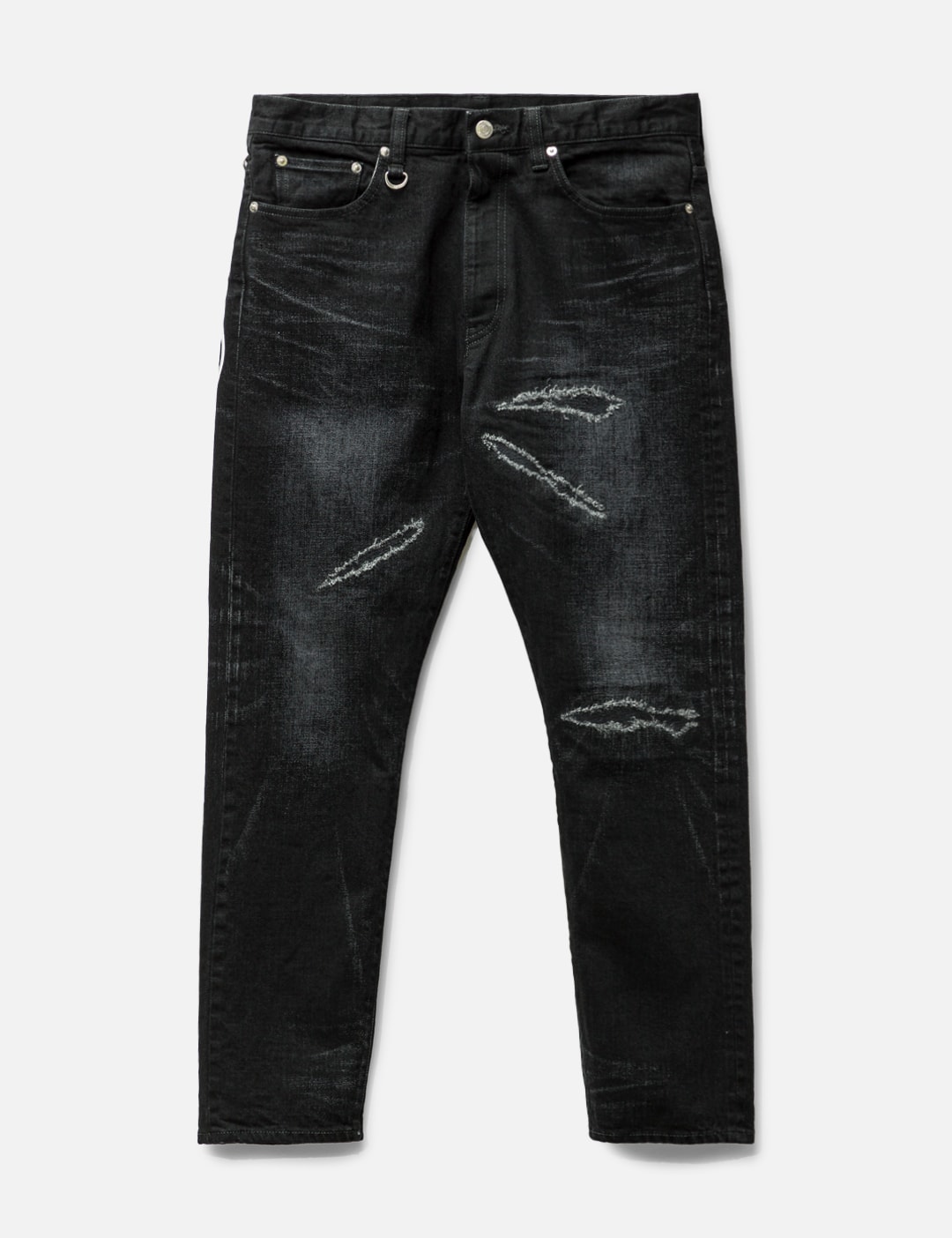 uniform experiment - Damaged Denim Tapered Pants | HBX