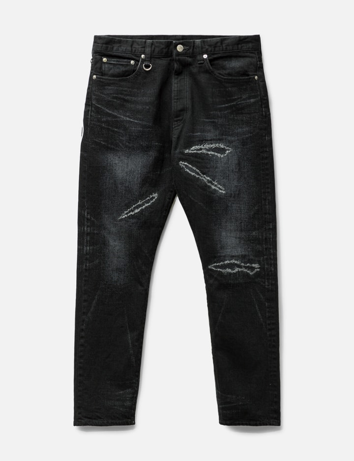 uniform experiment - Damaged Denim Tapered Pants | HBX