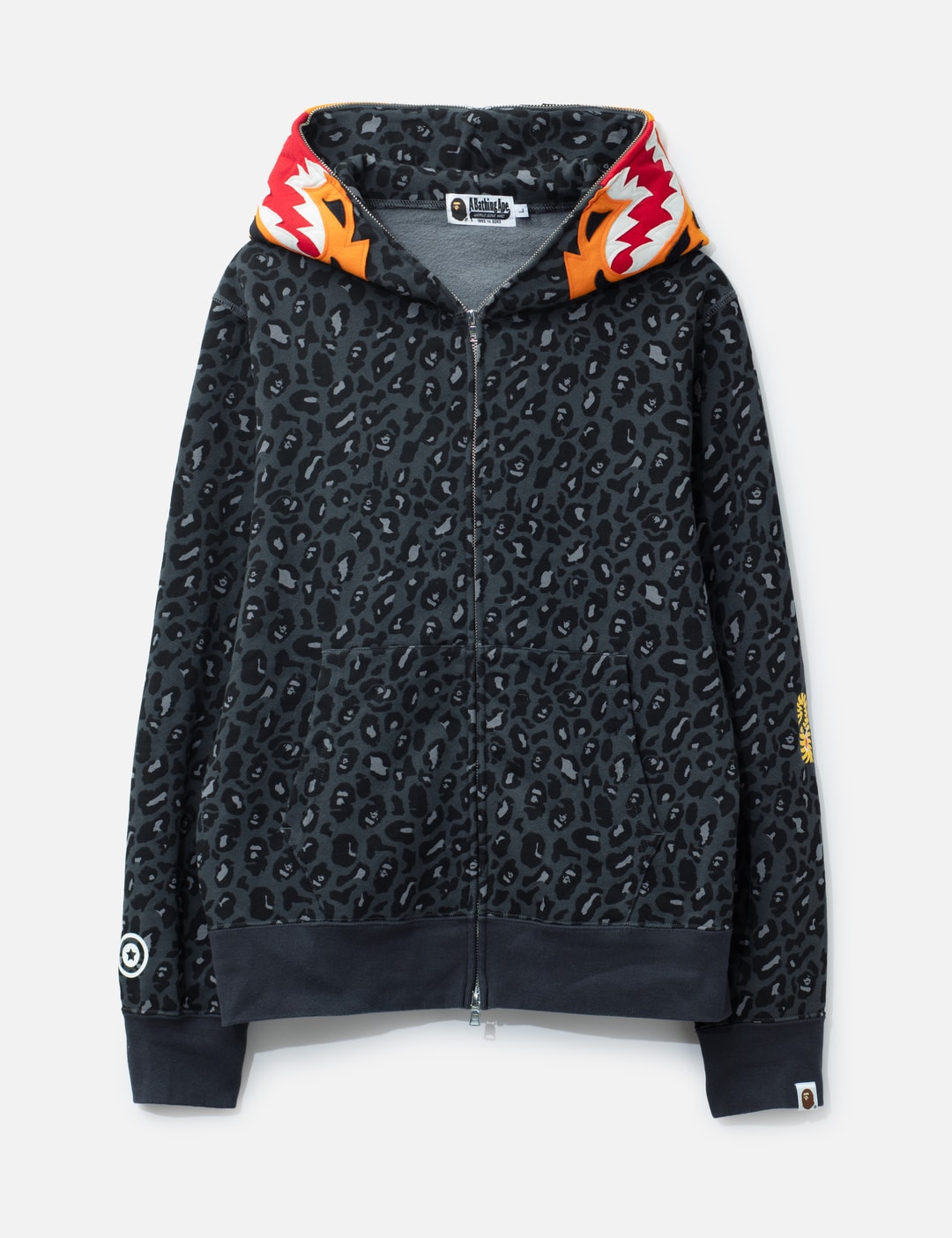 BAPE Shark Zip Up Hoodie - Gray zip-up with yellowish hood print ...