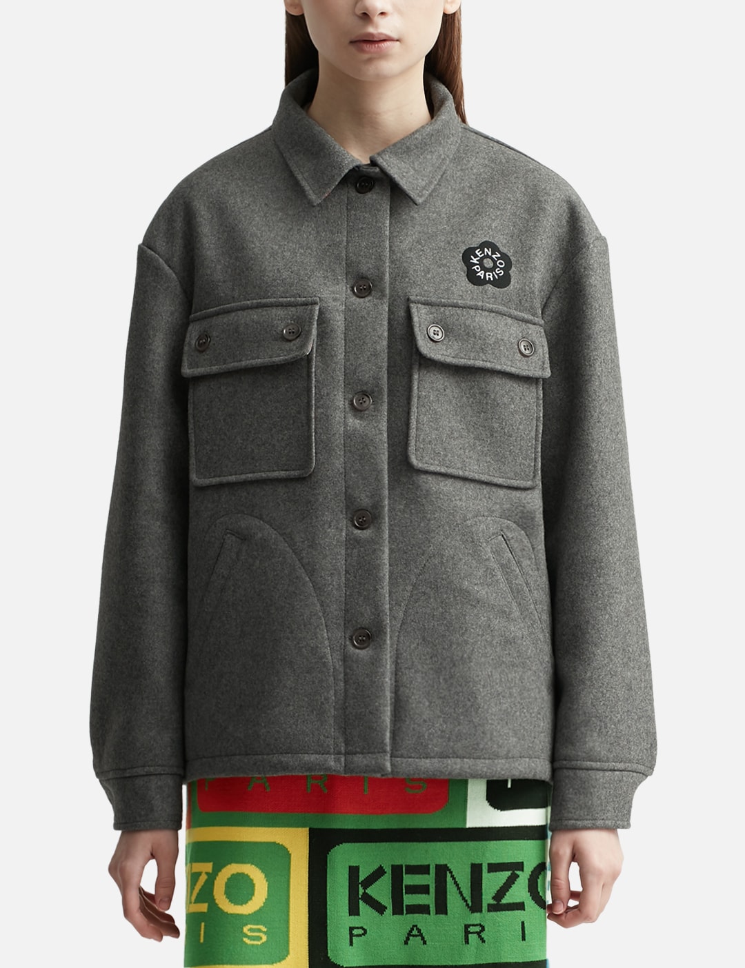 Kenzo - Wool Shirt Jacket | HBX - Globally Curated Fashion and ...