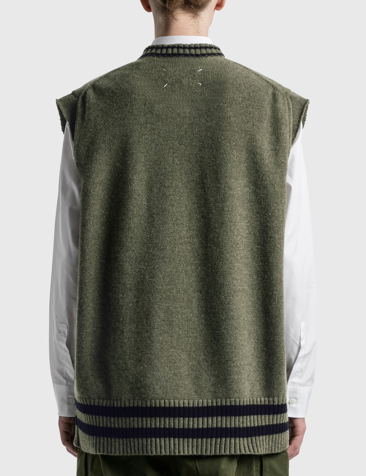 Maison Margiela - Contrast Stripe Knitted Vest | HBX - Globally Curated ...