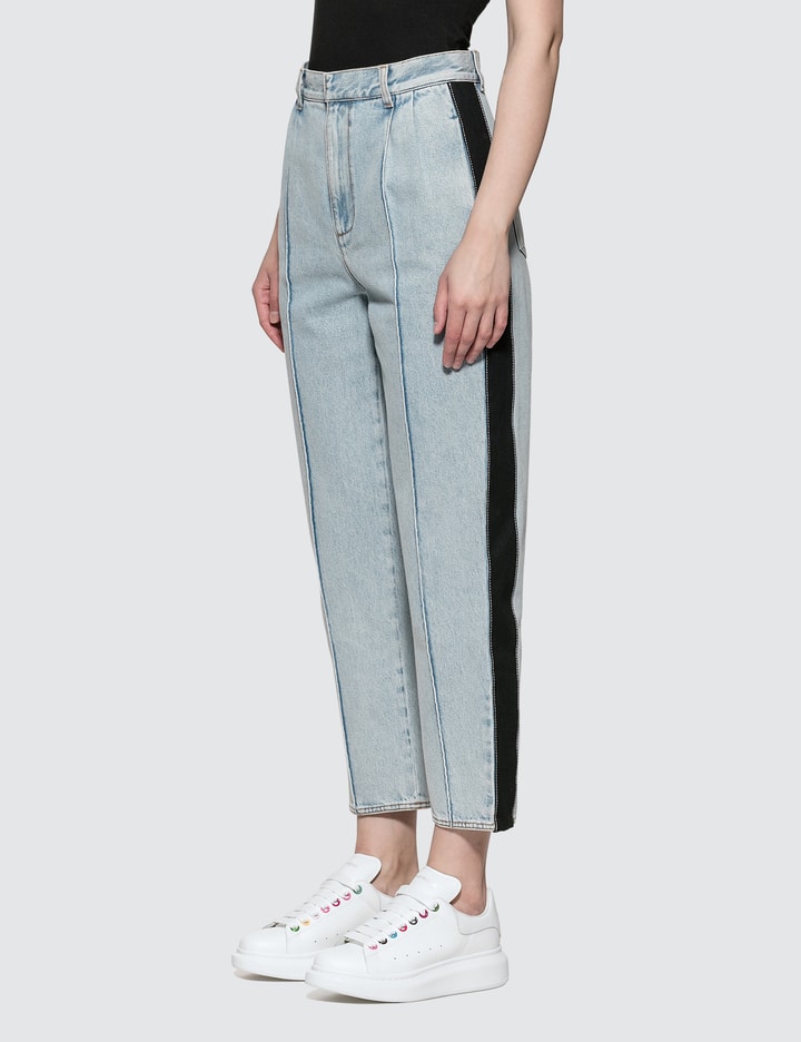 Alexander McQueen - Denim Peg Leg Jeans | HBX - Globally Curated ...