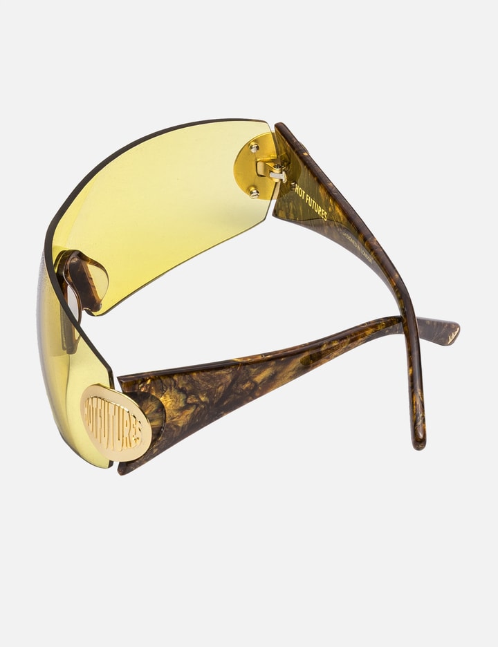 Hot Futures Club Kid - Oversized wraparound sunglasses in Molten Gold ...