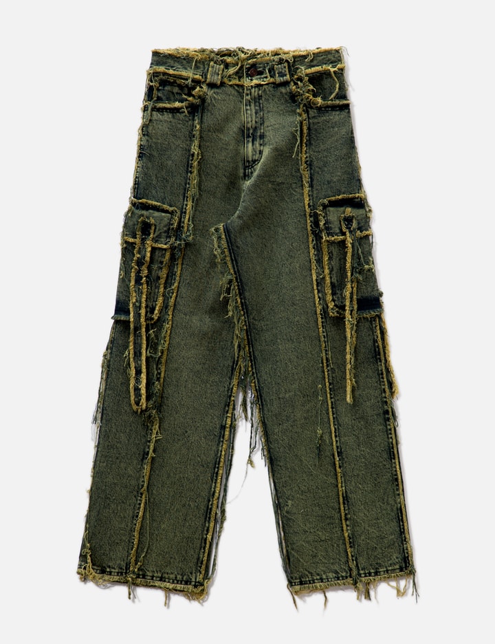 DHRUV KAPOOR - Destroyed Cargo Jeans | HBX - Globally Curated Fashion ...