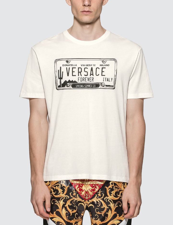 Versace - License Plate Logo T-shirt | HBX - Globally Curated Fashion ...