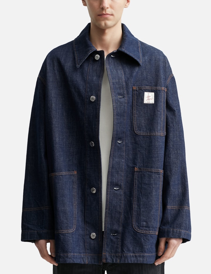 Ami Worker Jacket with Ami Paris Heritage Label - Oversized indigo ...