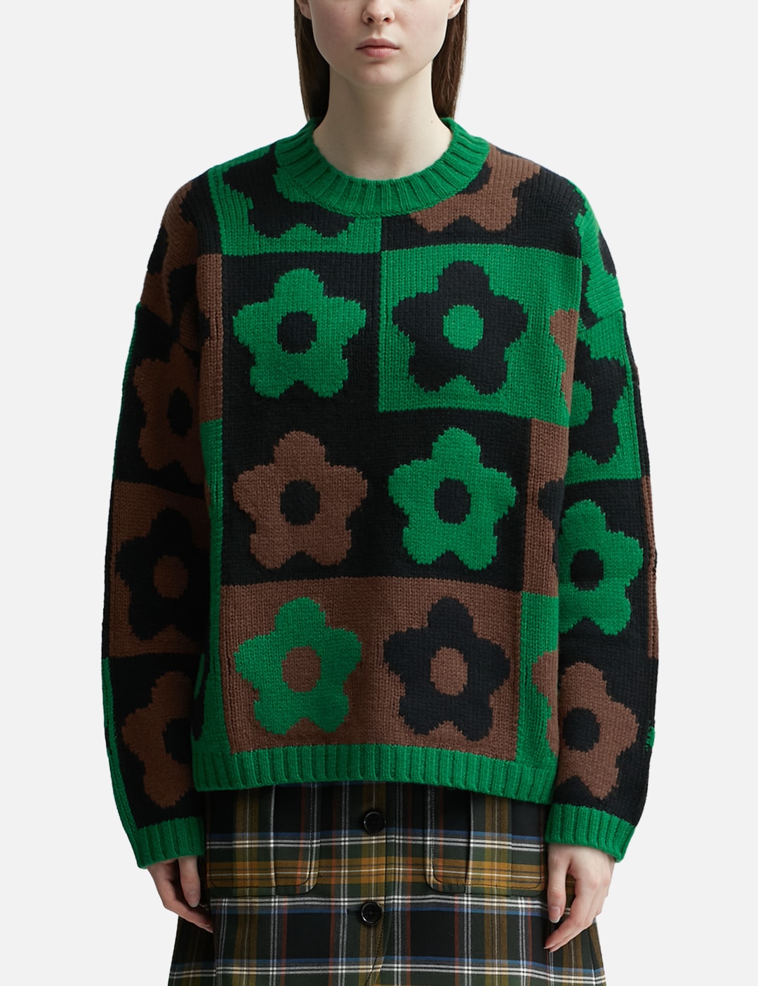 Kenzo - 'Boke Flower Checkerboard' Checked Jumper | HBX - Globally Curated Fashion and Lifestyle ...