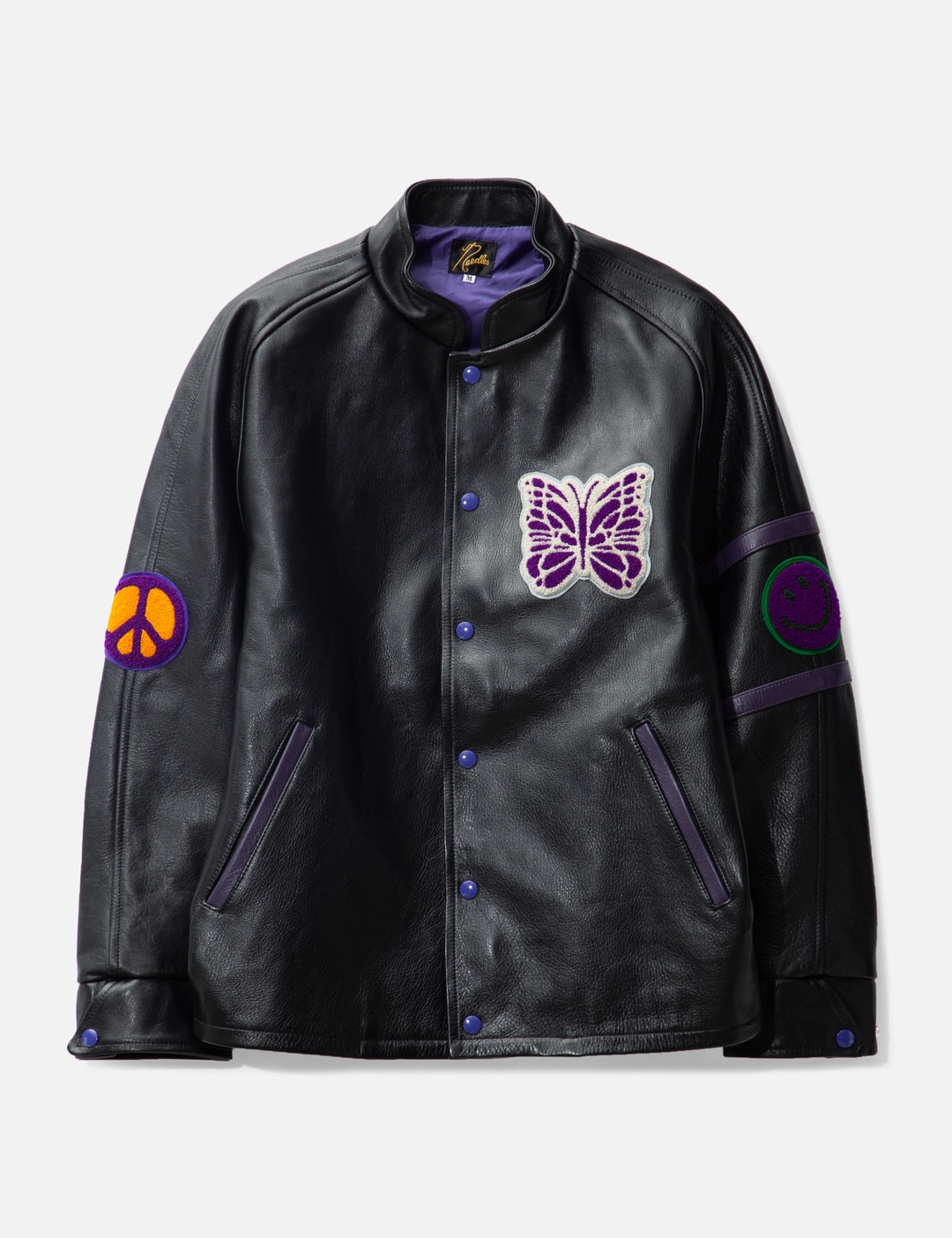 Needles - Letterman Leather Jacket | HBX - HYPEBEAST 為您搜羅全球潮流時尚品牌