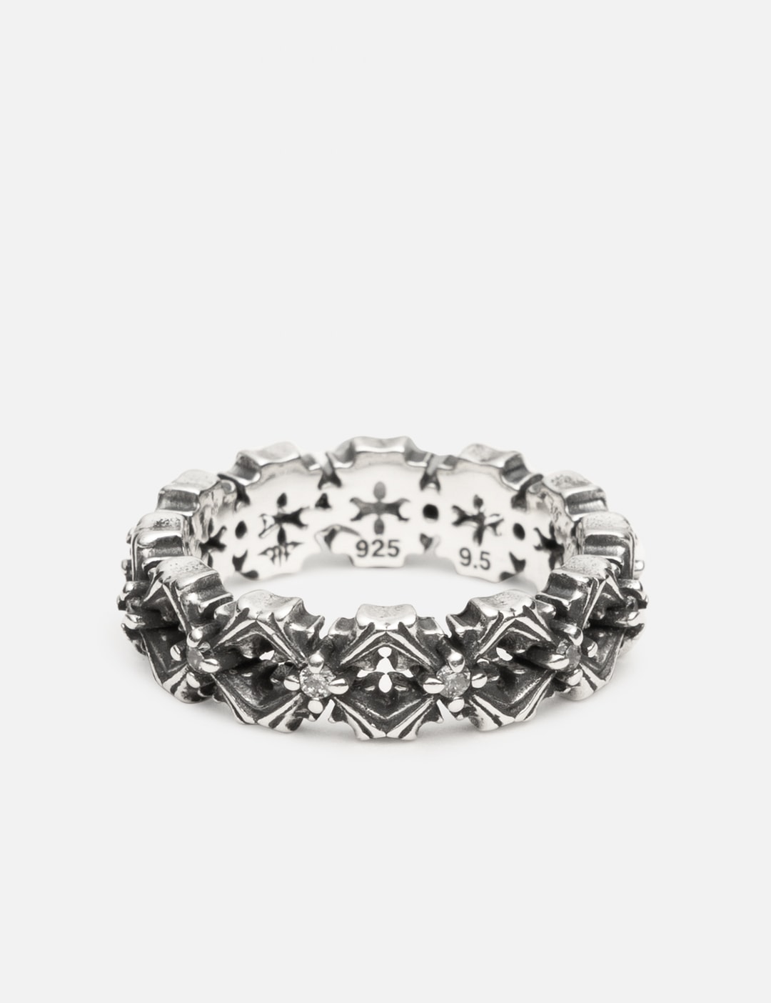 MIDNIGHTFACTORY CRUCIS Quadruplets Classic Oxidised Ring - vintage ...