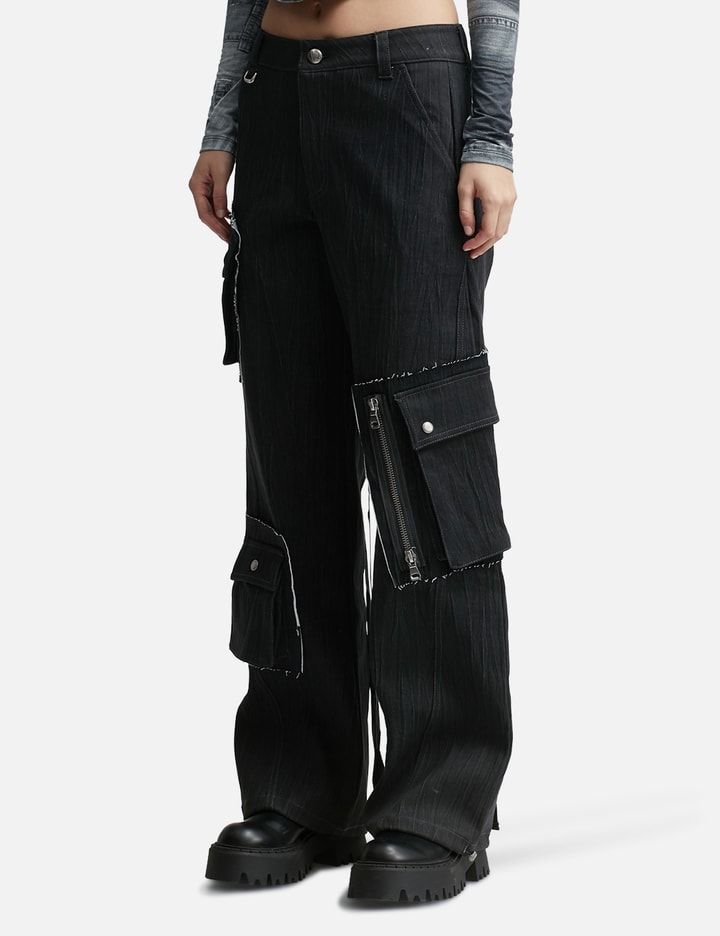 Andersson Bell - MULINA CRINKLE DENIM CARGO PANTS | HBX