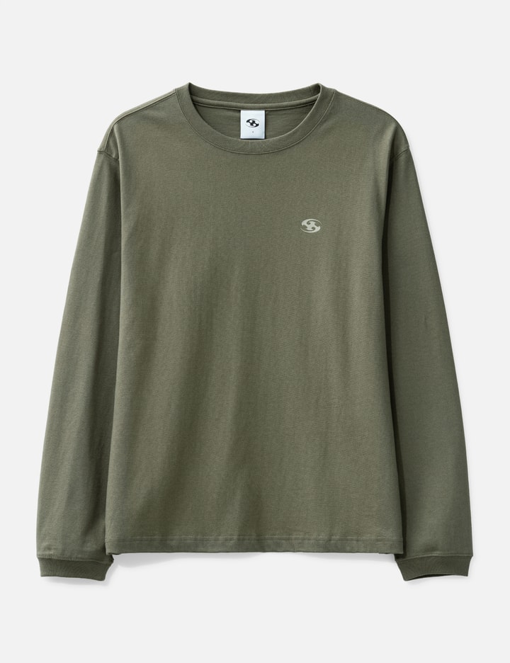 San San Gear Logo Long Sleeves - Khaki cotton crewneck with front logo ...