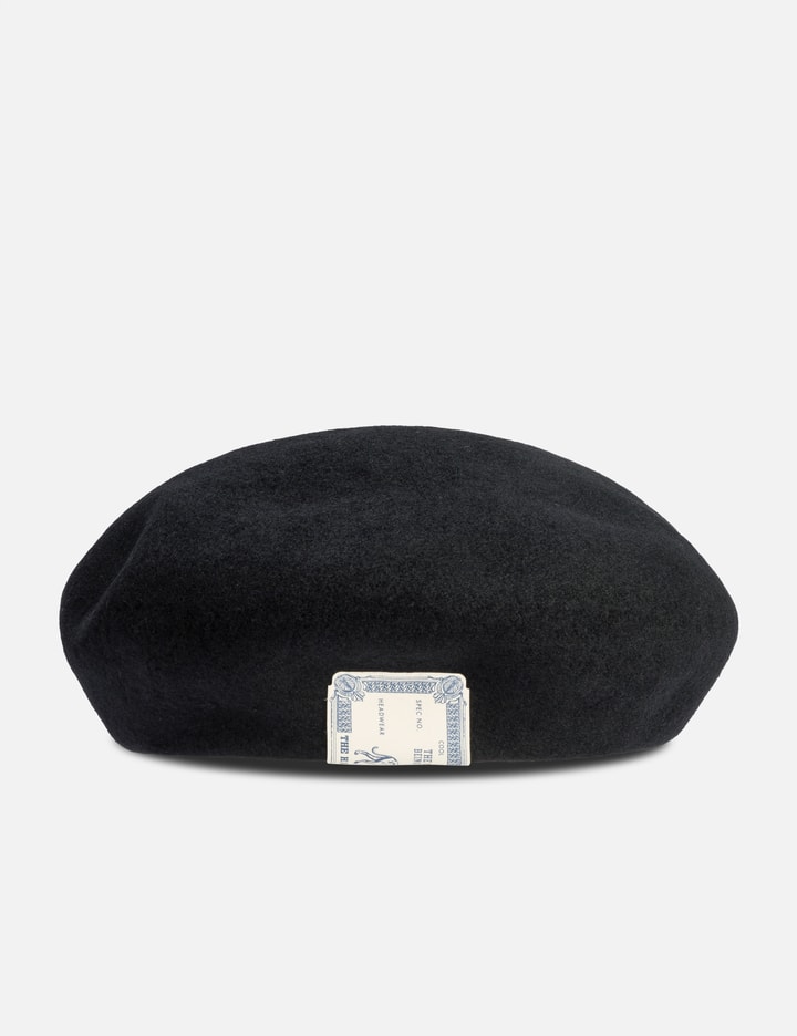 THE H.W.DOG&CO. Beret - Oversized black wool beret with elastic band | HBX