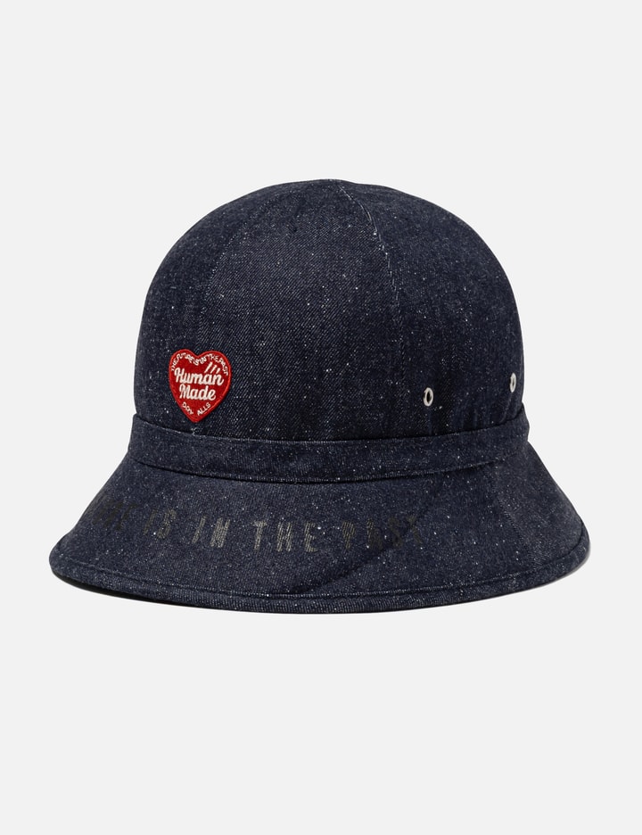 Human Made Denim Hat - Iconic selvedge denim round hat with heart patch ...