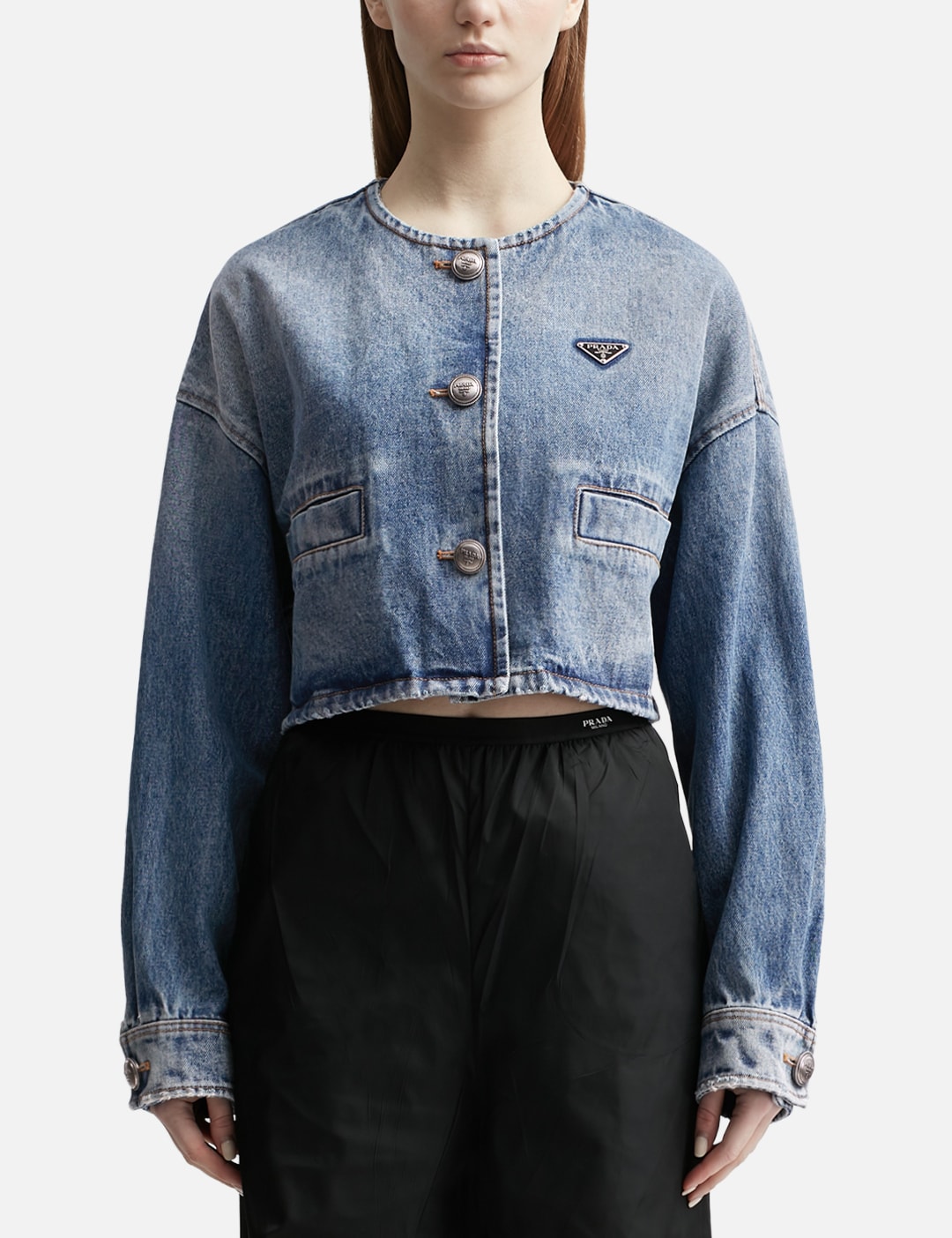 Prada - Denim Blouson Jacket | HBX - Globally Curated Fashion and ...
