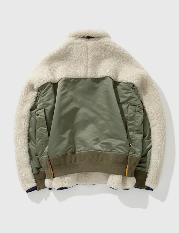 Sacai - Faux Shearling Nylon Twill Blouson | HBX - Globally Curated Fashion and Lifestyle by ...