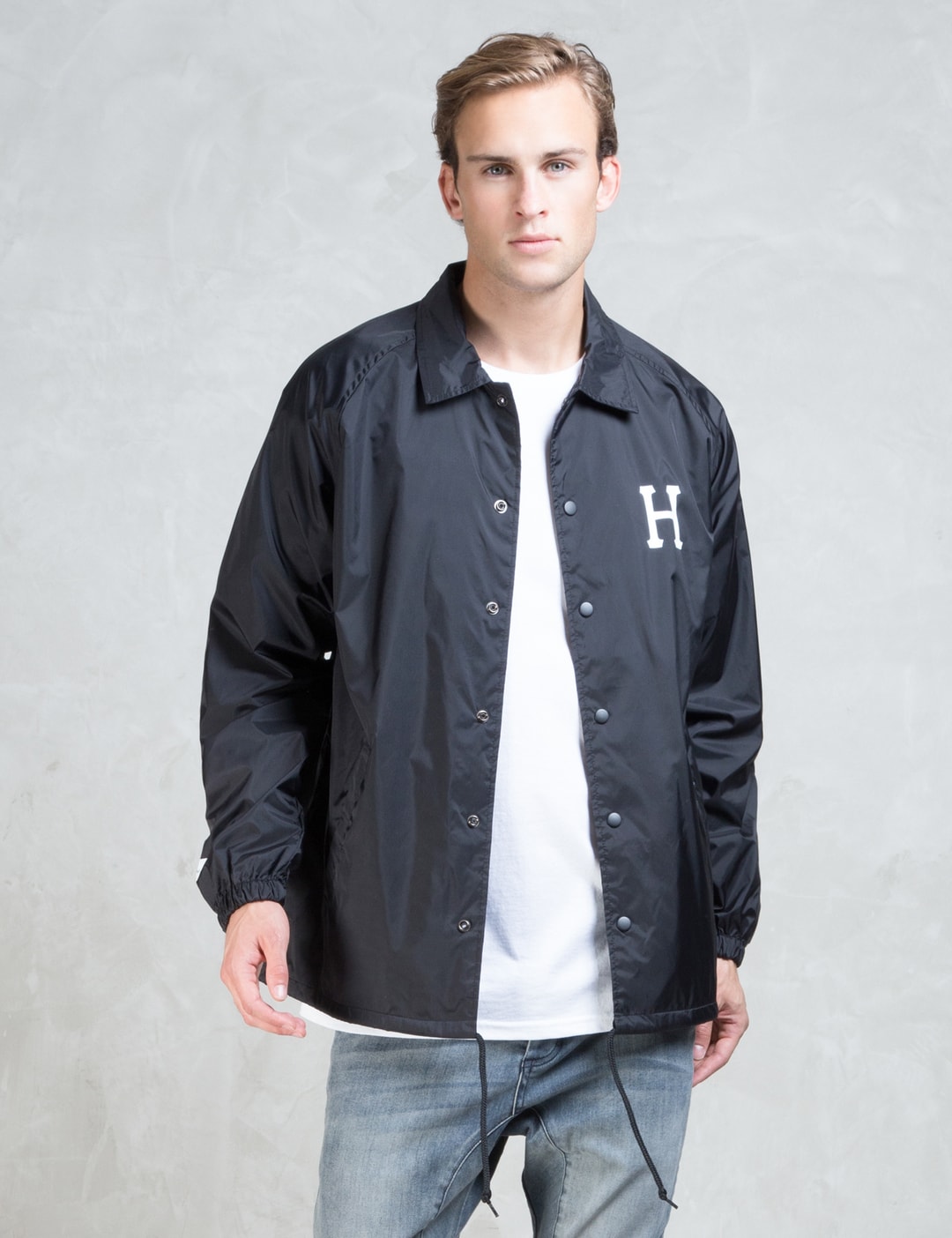 Huf - Black Huf X Thrasher Classic H Coaches Jacket | HBX