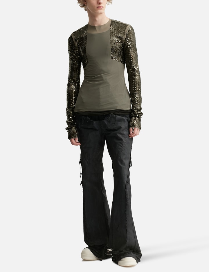 Rick Owens Dennis T - Sheer nylon stretch tee with sequin detail. | HBX
