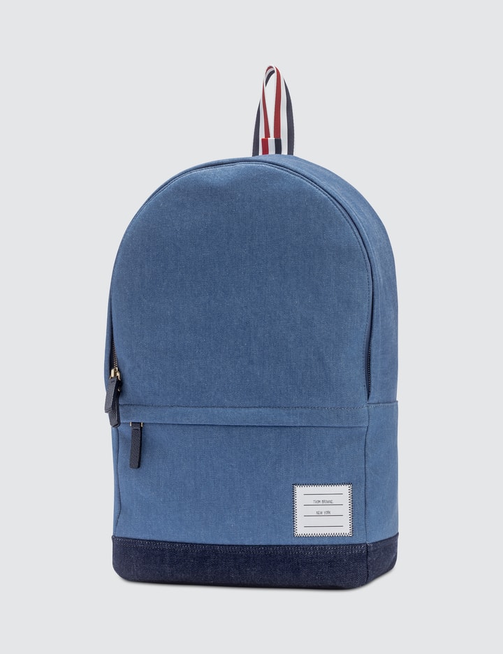 Thom Browne - Unstructured Backpack In Washed Denim + Pebble Grain ...