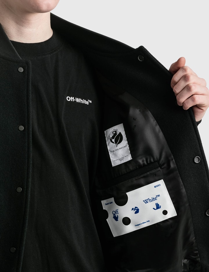Off-White™ - Logo Patch Varsity Jacket | HBX - Globally Curated Fashion and Lifestyle by Hypebeast