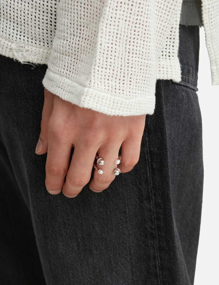 COLDFRAME - Cold White And Silver Quadruple Open Ring | HBX - Globally Curated Fashion and ...