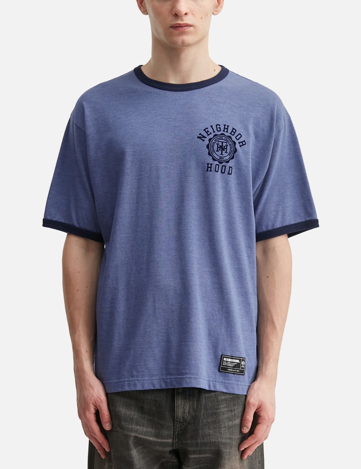NEIGHBORHOOD Heather Fabric Tee SS - 单次水洗混纺短袖T恤，胸前植绒印花，打造低调街头风格。 | HBX