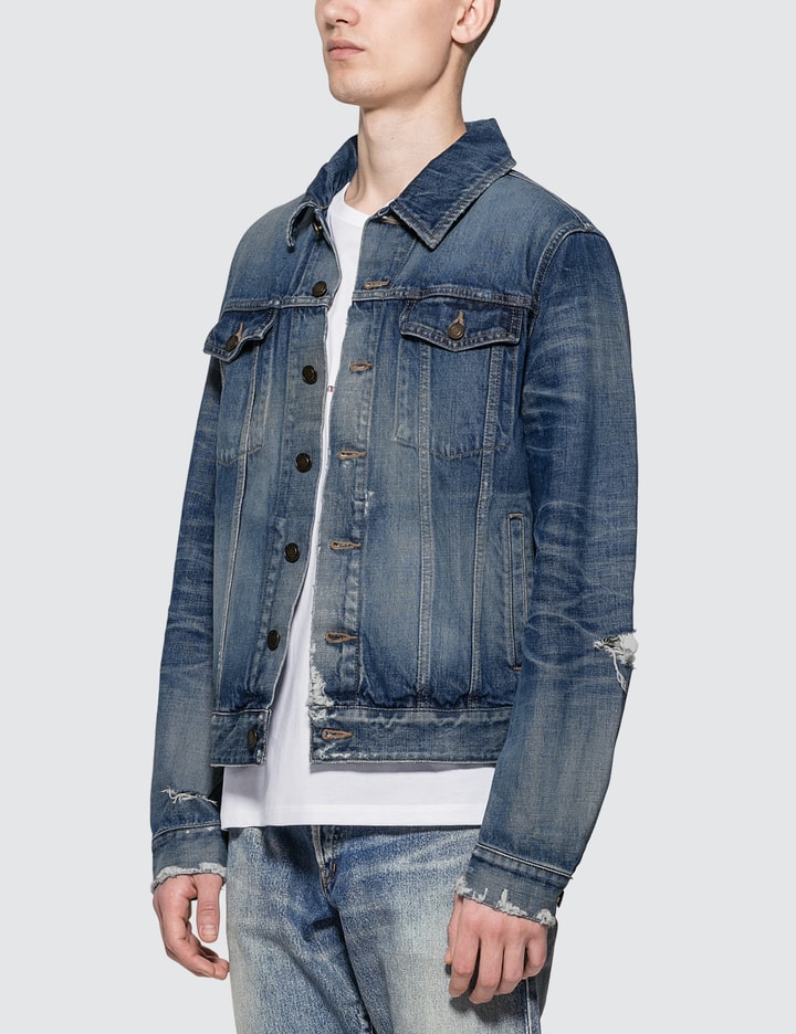 Saint Laurent - Destroyed Denim Jacket | HBX