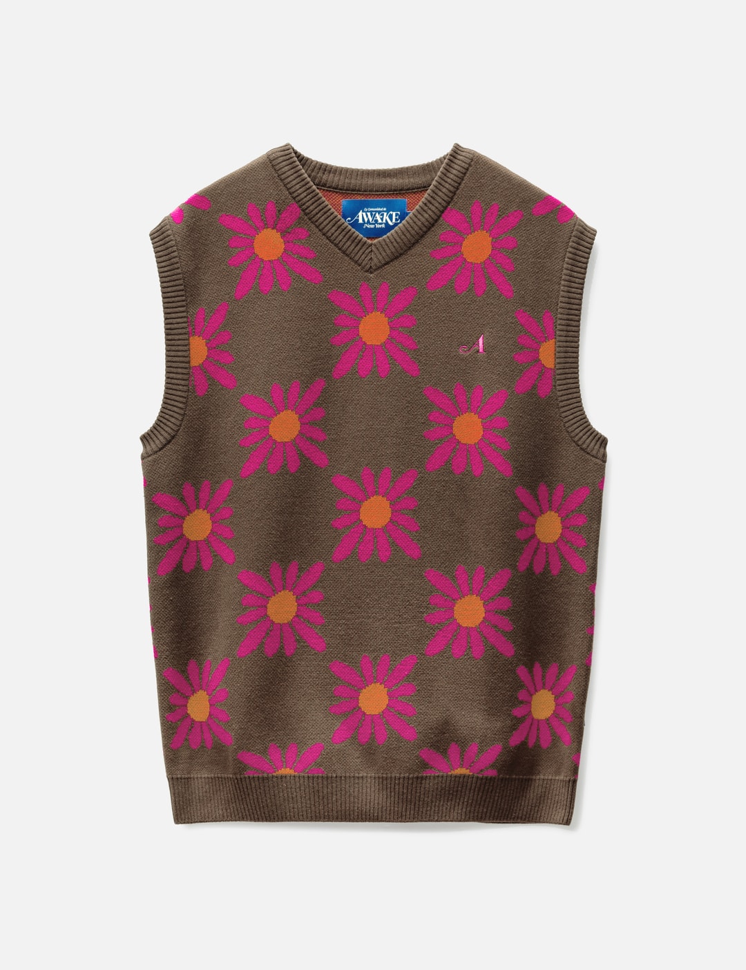 Awake NY - Checkered Floral Sweater Vest | HBX - Globally Curated ...